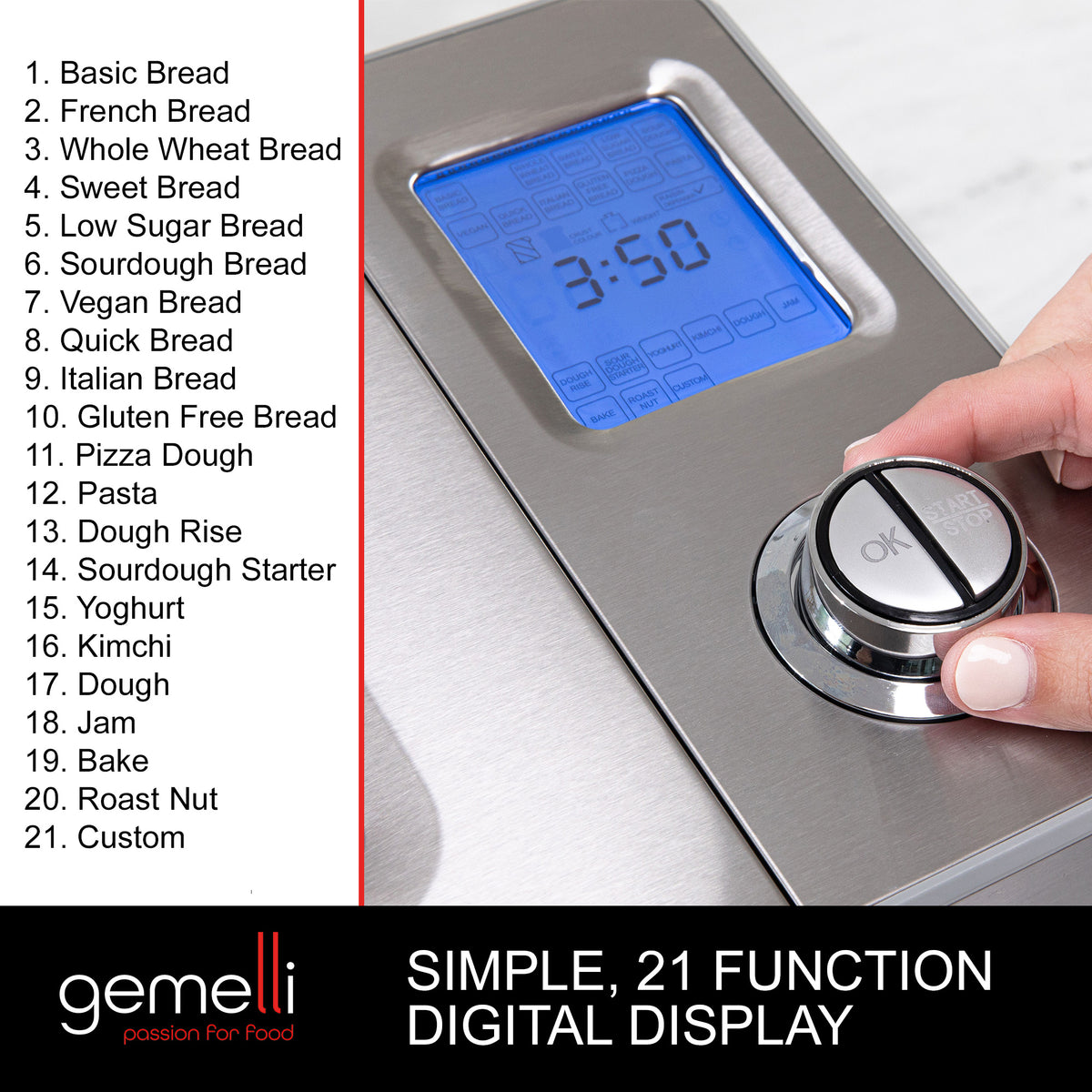 The Gemelli Home® Artisan Bread Maker